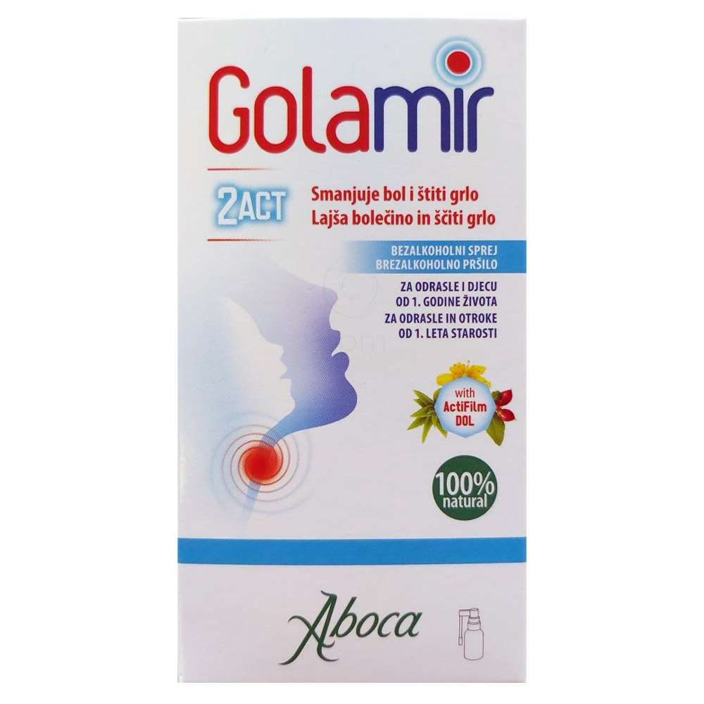 Golamir 2ACT Aboca, brezalkoholno pršilo (30 ml) | Lekarnar.com