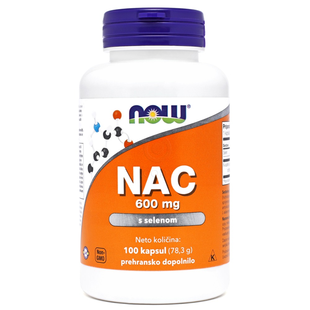 NAC Now 600 mg (N-Acetil-Cistein), 100 kapsul | Lekarnar.com