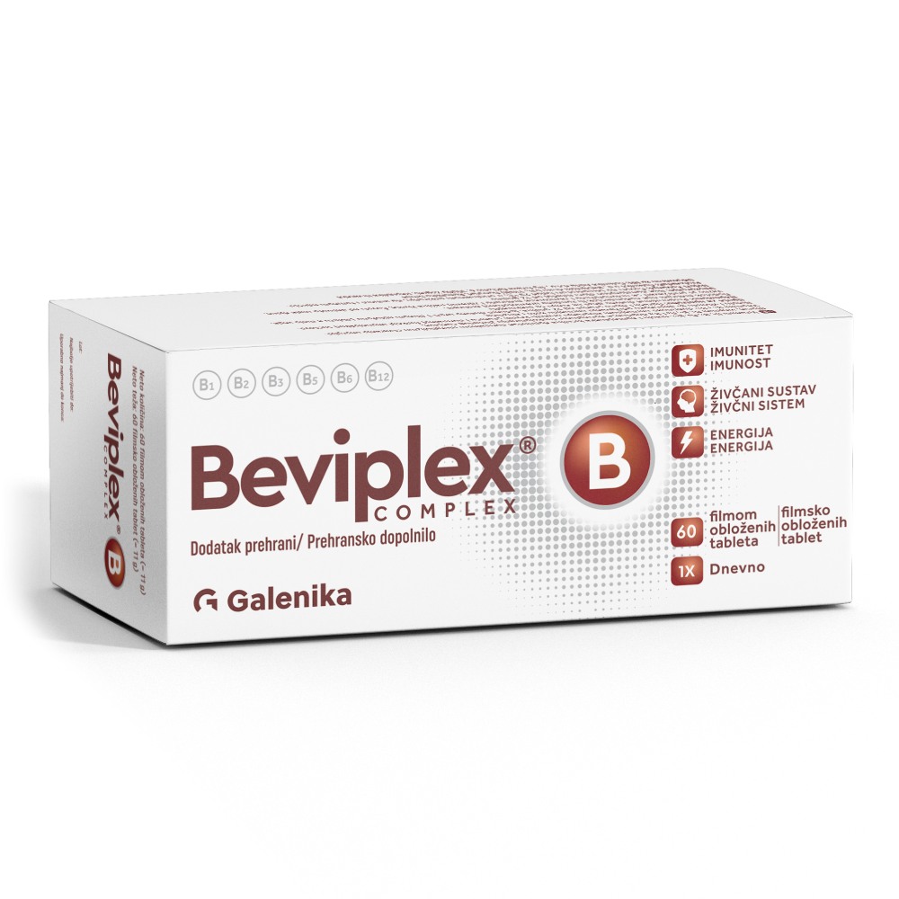 Beviplex B Complex Galenika, filmsko obložene tablete (60 tablet ...