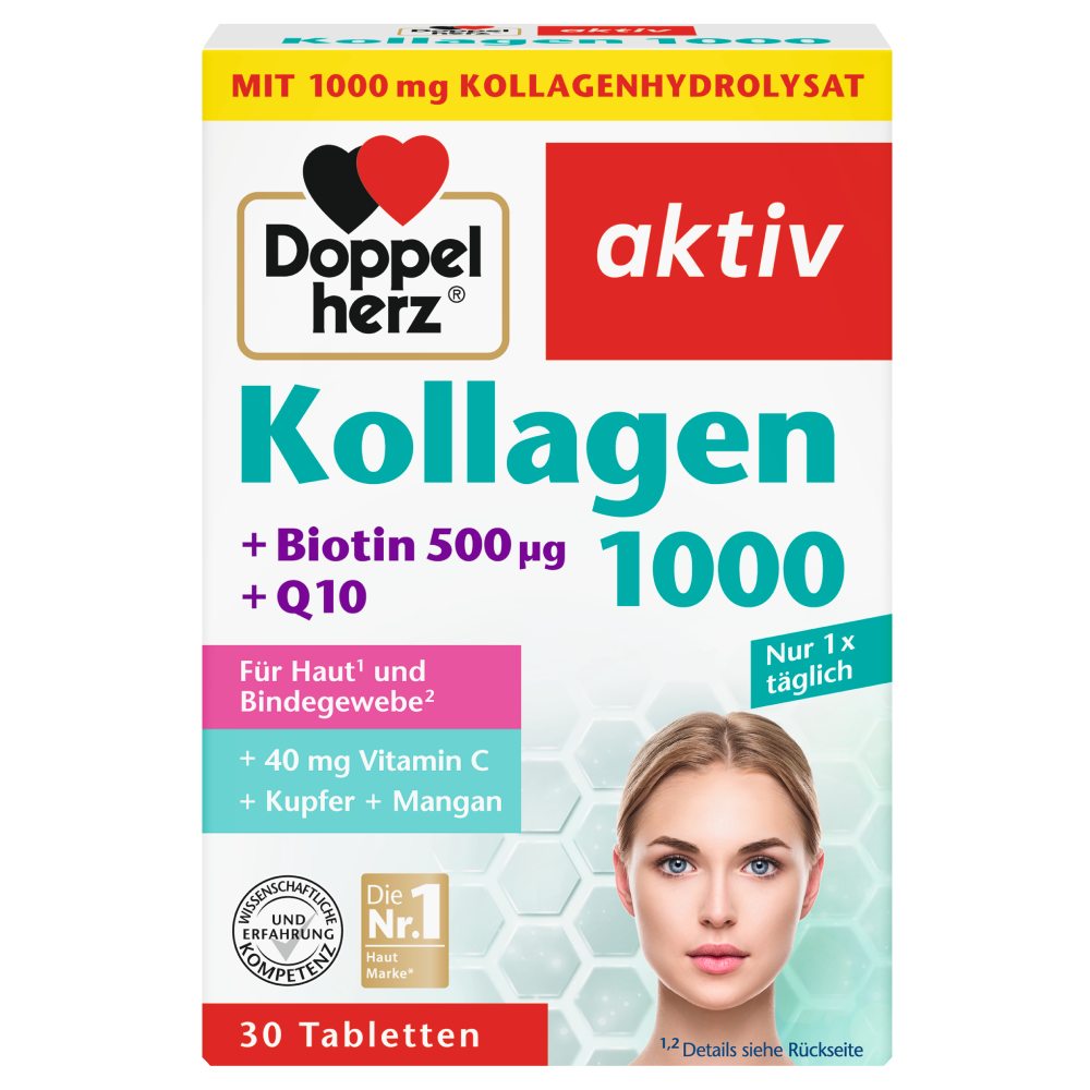 Doppelherz Aktiv Kolagen 1000 + 500 μg biotina + Q10, tablete (30 ...