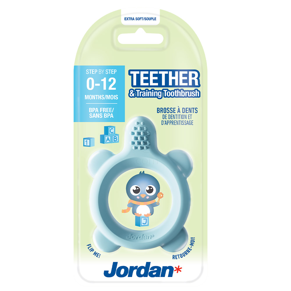 Jordan Teether, grizalo za dojenčke - modro (1 kos) | Lekarnar.com