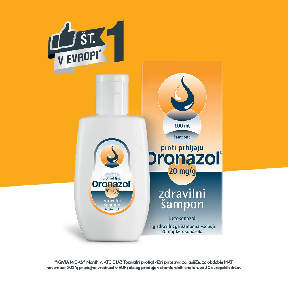 Oronazol 20 mg/g, zdravilni šampon (100 ml) | Lekarnar.com