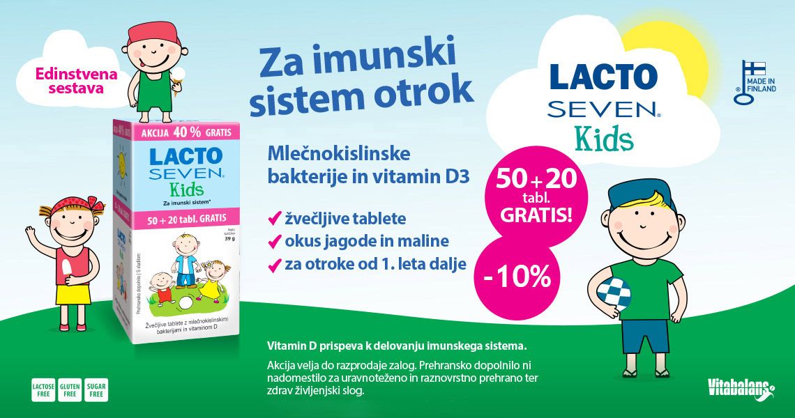 Posebna ponudba: Lactoseven Kids (50 tablet ) + Darilo: 20 tablet (-10% ...