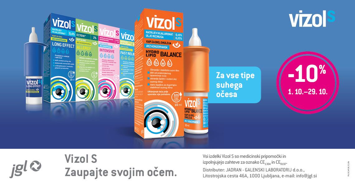 Kapljice za oči Vizol S (-10%) | Lekarnar.com